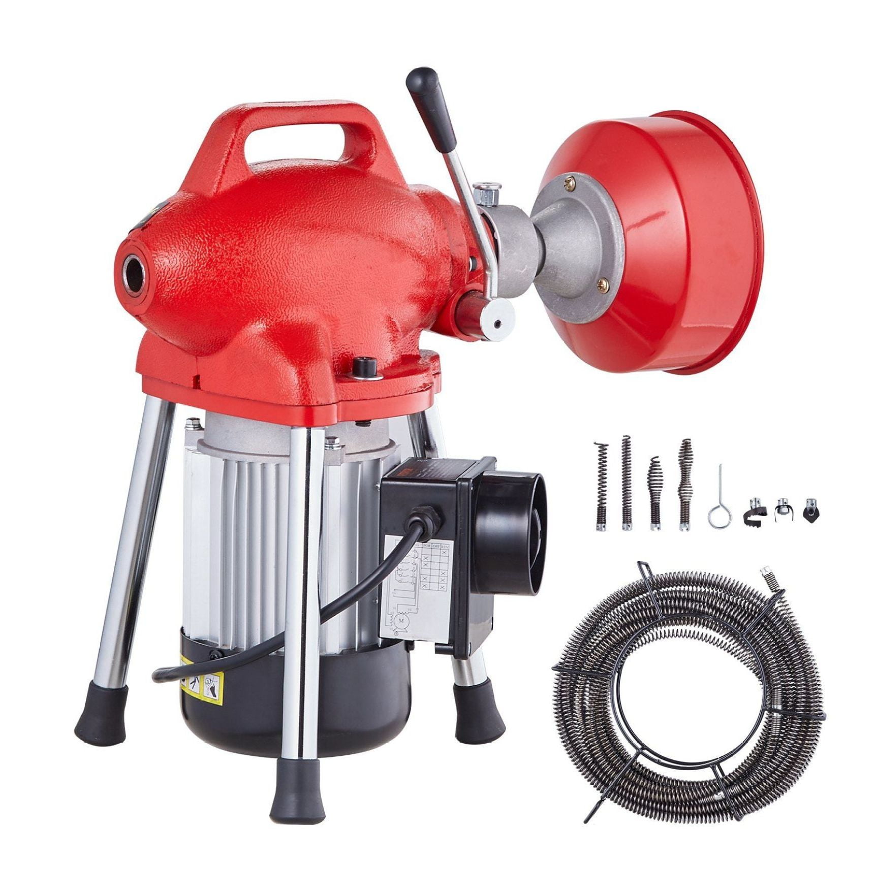 Drain Cleaner Machine 66FT x 5/8In, 250W Sewer Snake Auger Kit with 7 ...