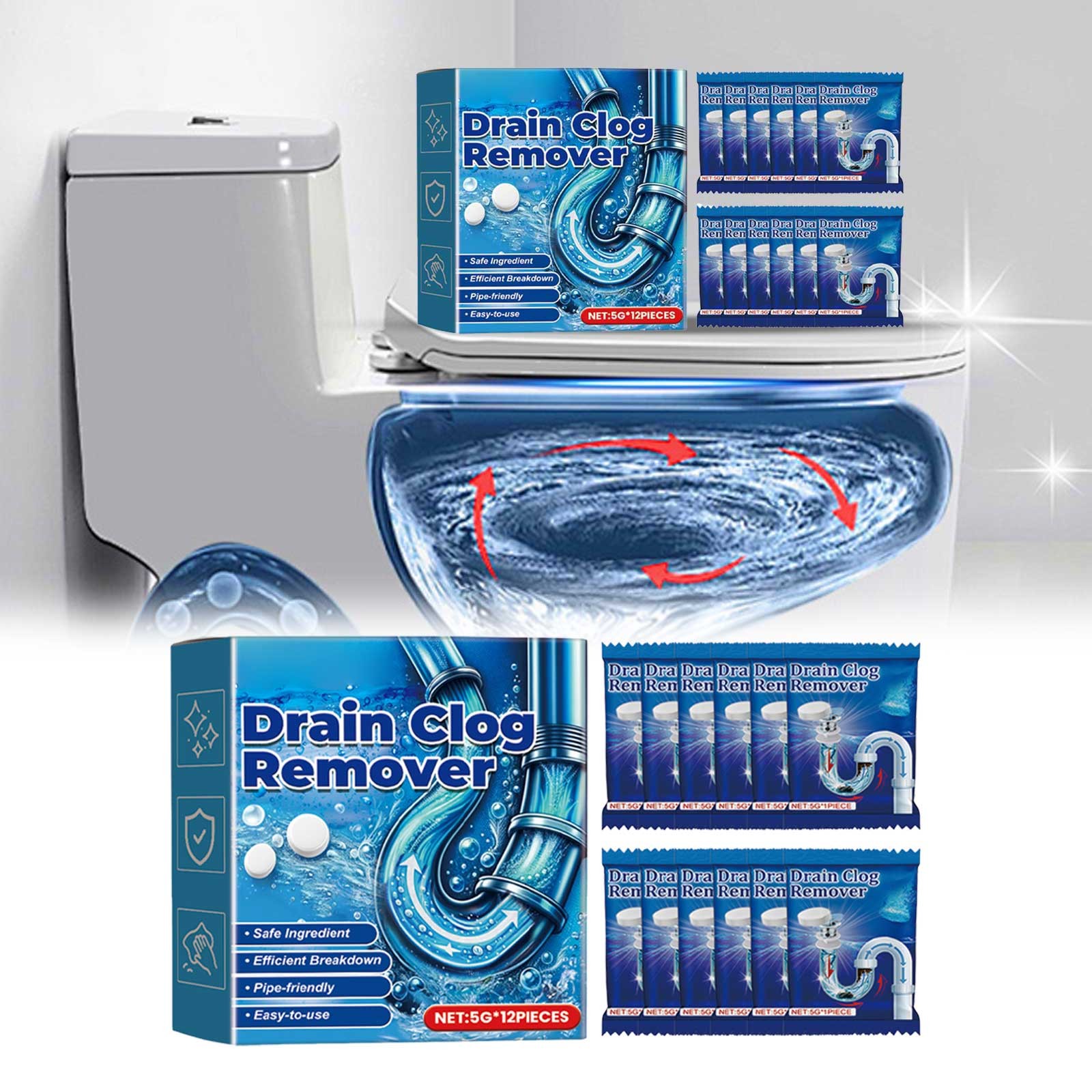 Drain Cleaner Powder Instant Drainage Block Remover Drain Cleaner ...
