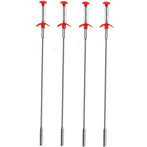 Drain Clog Remover, 4pcs Stainless Steel Hair Catcher Clog Remover 23.6 ...