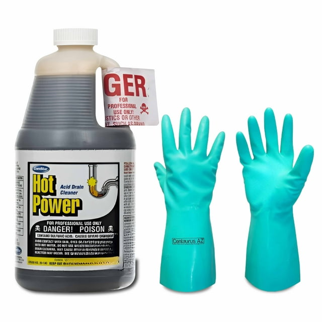 Drain Clog Remover - Hot Power Sulfuric Acid Drain Pipe Cleaner 1/2-gal ...