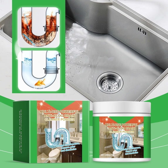 Drain Clog Remover Powder Sink Drain Cleaner for Hair and Grease,Heavy ...
