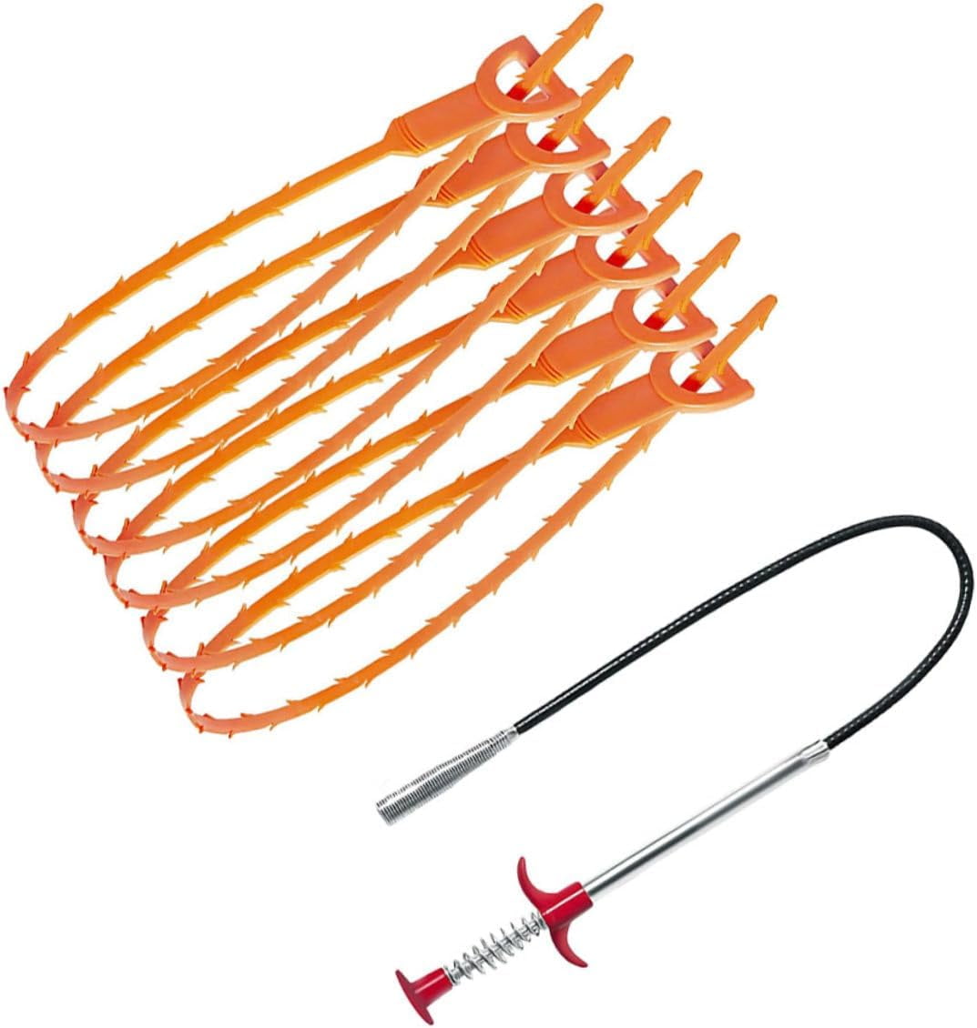 Drain Clog Remover Sink Drain 6pcs Pipe Cleaner Cleaning Tools Toilet ...