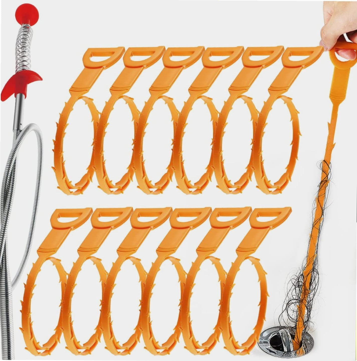 Drain Clog Remover Tool,13 Pack Snake Drain Clog Remover Hair Clog ...