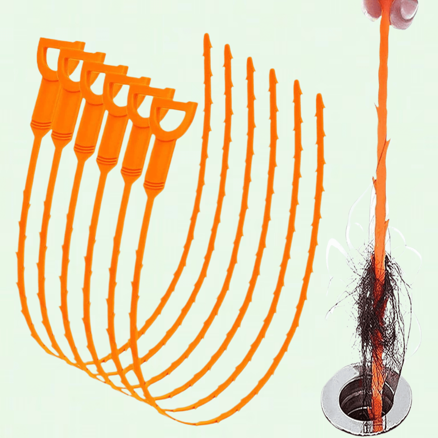 Drain Clog Remover Tool, 20-inch Sink Snake for Sewer, Kitchen Sink ...