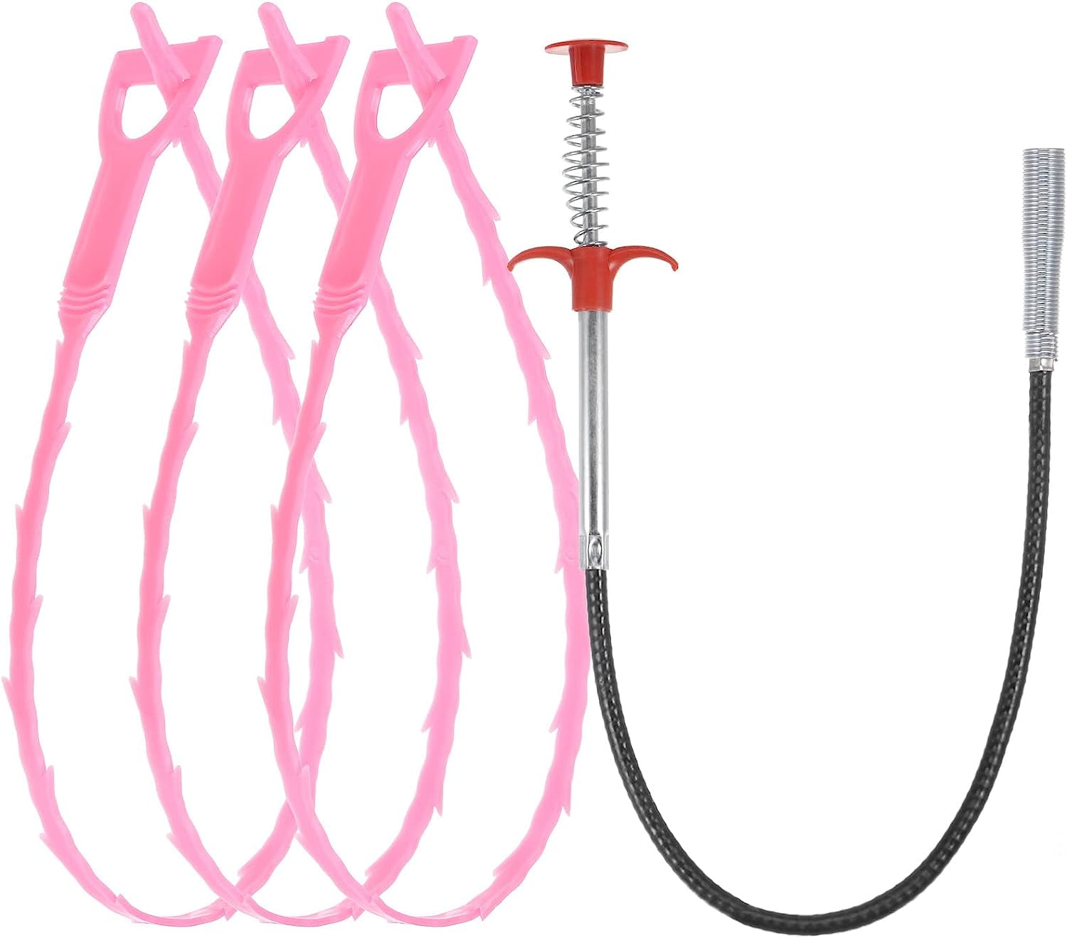 Drain Clog Remover Tool 24inch Sewer Cleaning Hook Stainless Steel ...