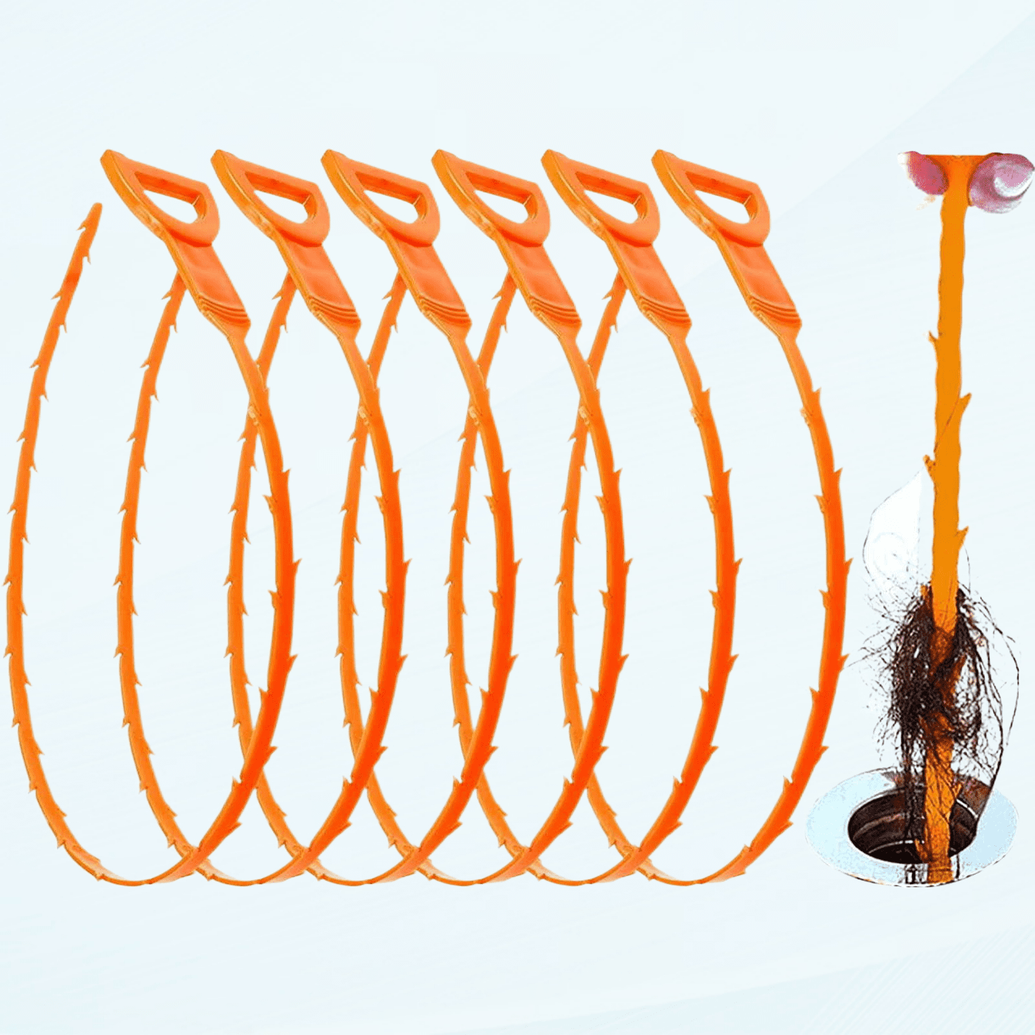 Drain Clog Remover Tool- 6 Pack 20 Inch Length Drain Cleaner Sticks for ...