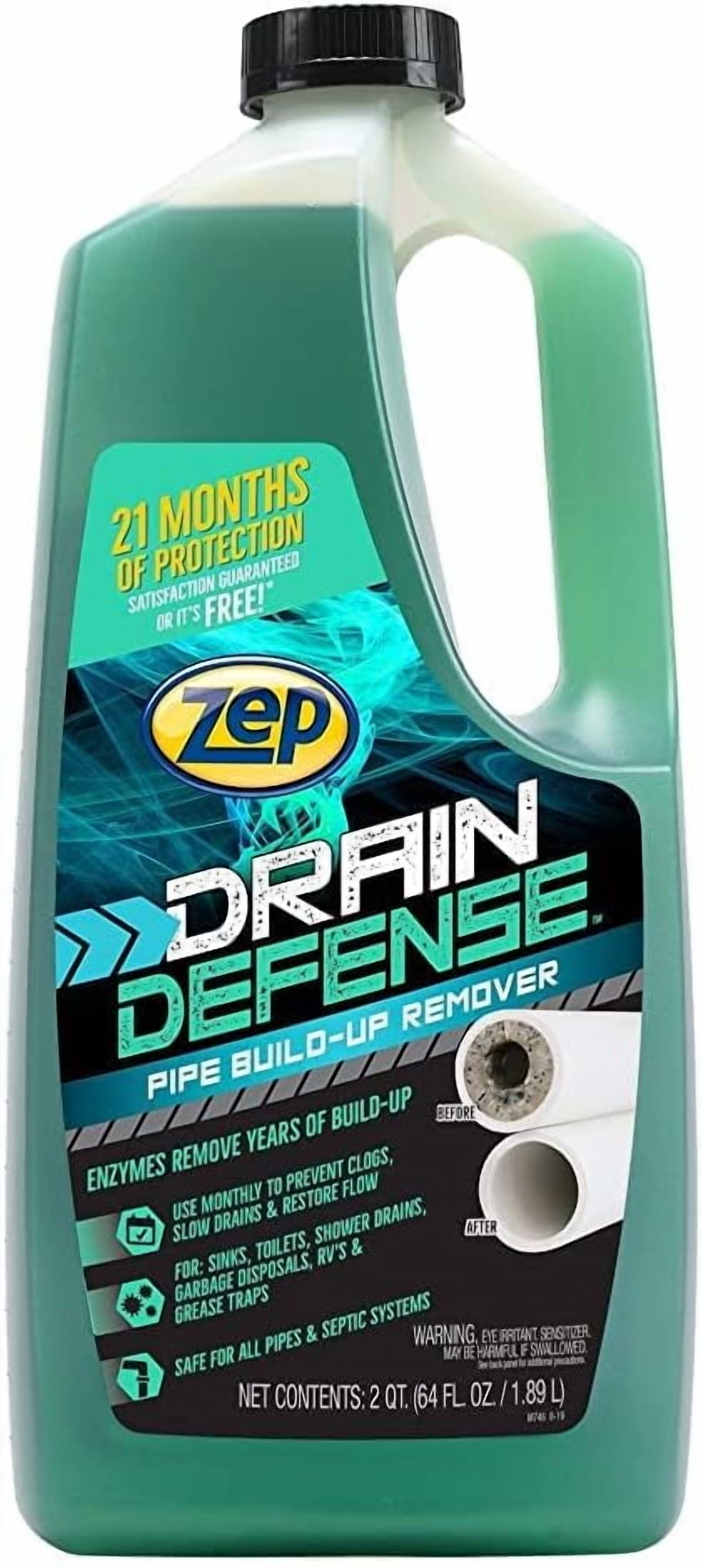 Drain Defense Pipe Build-Up Remover - 64 Ounces - ZLDC648 ...