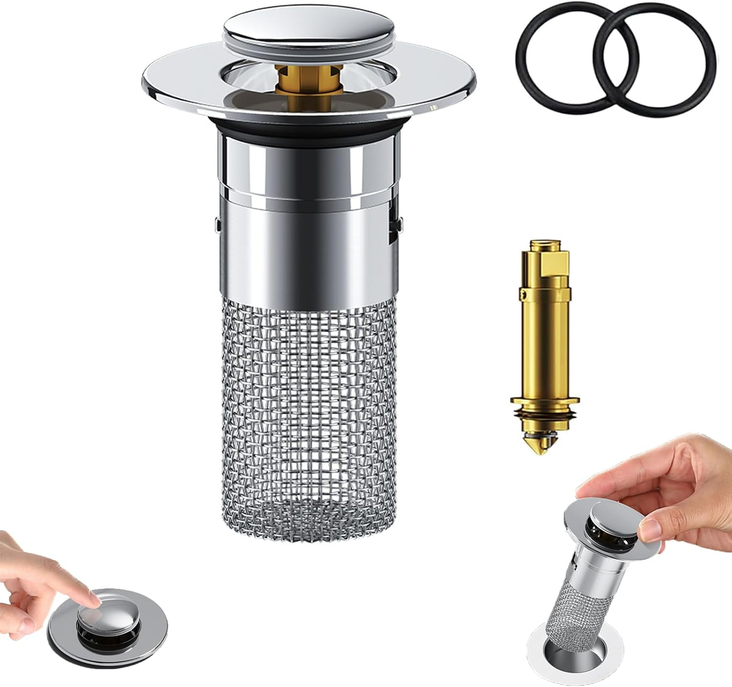 Drain Filter, Sink Drain Strainer, Bathroom Sink Stopper Hair Catcher ...