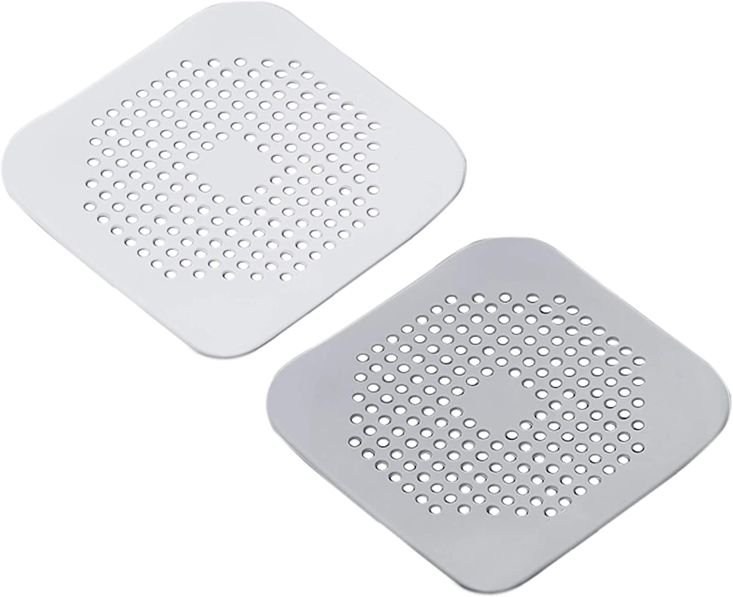 Drain Hair Catcher Square Silicone Trap Shower Drain Cover with Suction ...