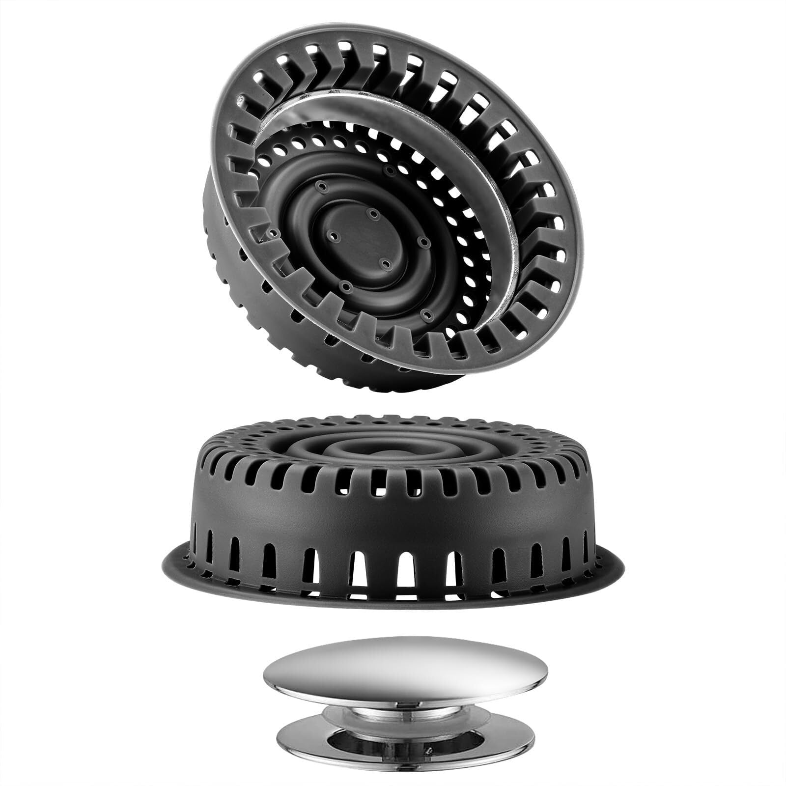 Drain Hair Catcher, Upgraded Protector with Silicone & Stainless Metal ...