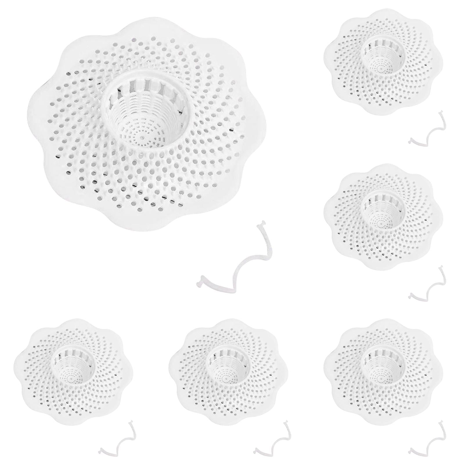 Drain Hair Catcher for Bath/Shower,White Flex Install in Seconds,Keep ...