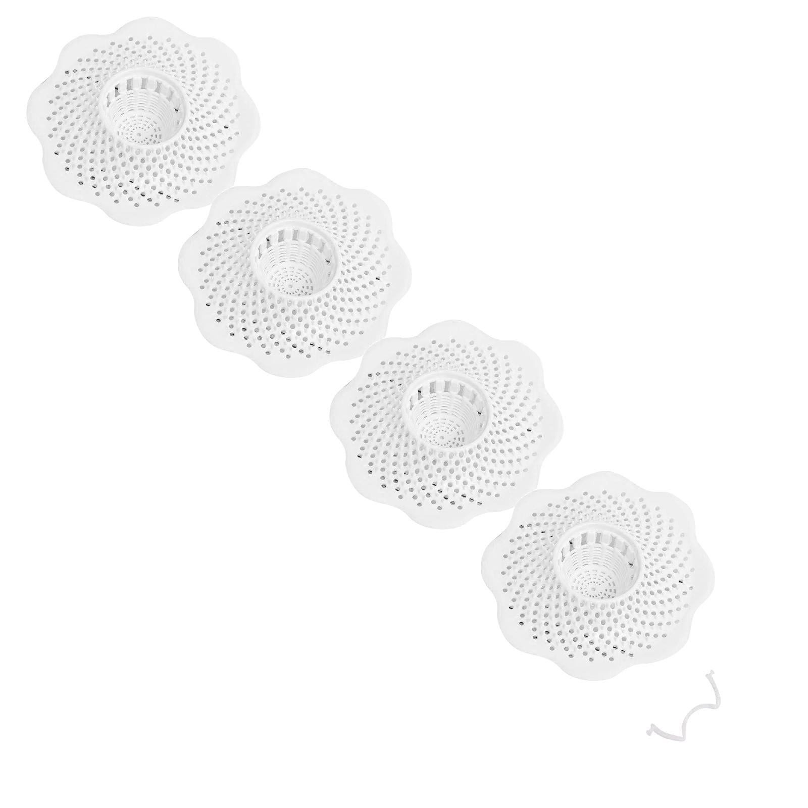 Drain Hair Catcher for Bath/Shower,White Flex Install in Seconds,Keep ...