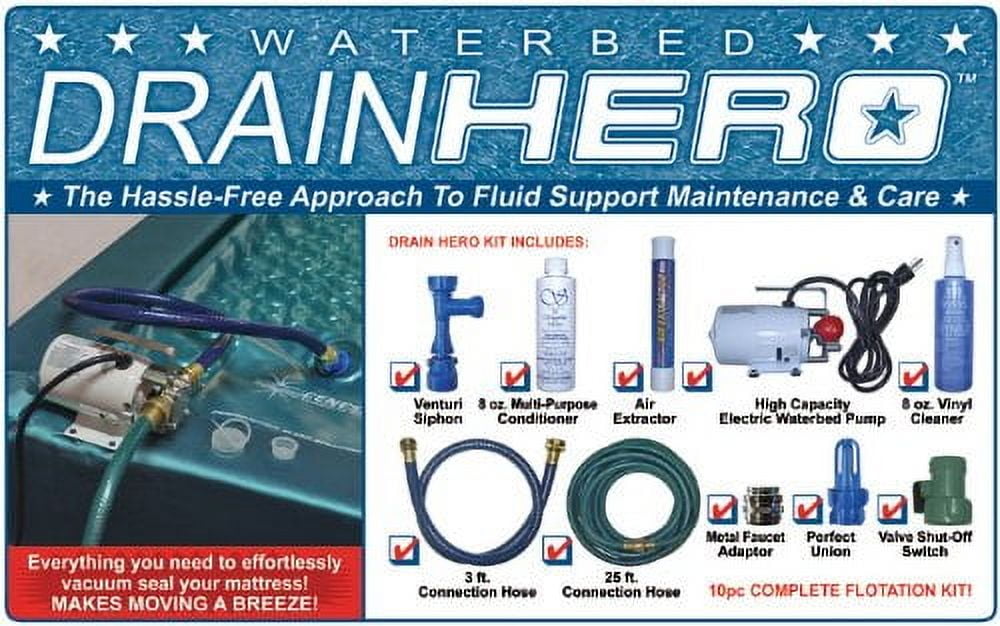 Drain Hero Complete Drain Kit for Waterbed Flotation Mattress - Walmart.com