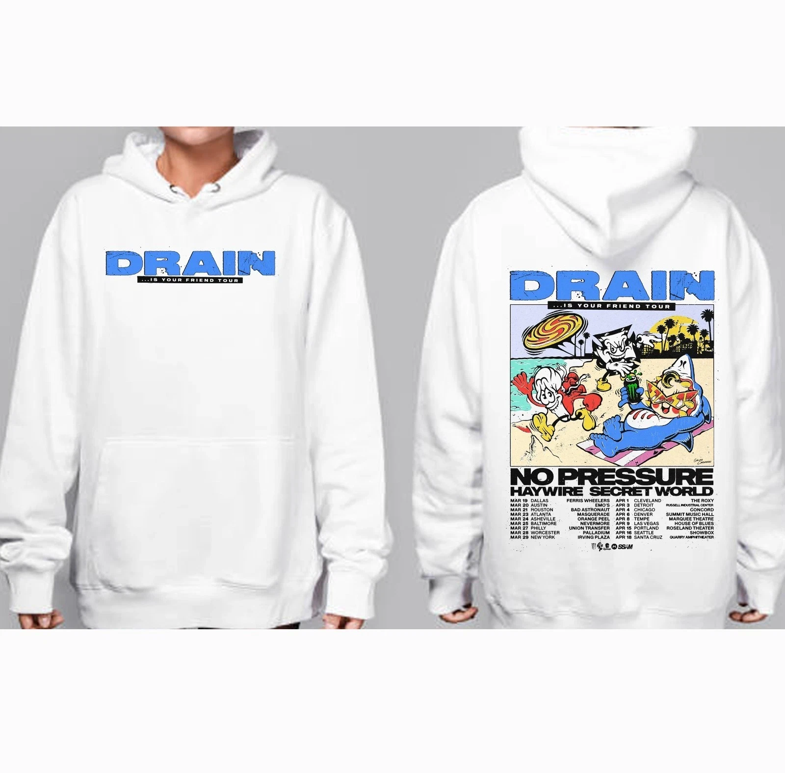 Drain Is Your Friend Tour 2026 Hoodie | Band Concert Merch - Walmart.com