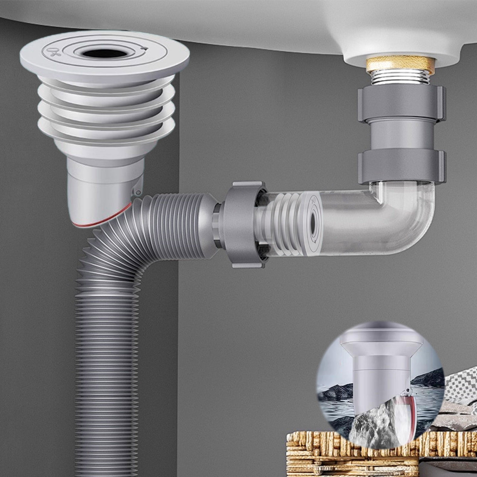 Drain Odor Eliminator, Kitchen Sink Drain Plug, Washing Machine Hose Seal, Pipe Leakage Stopper ...