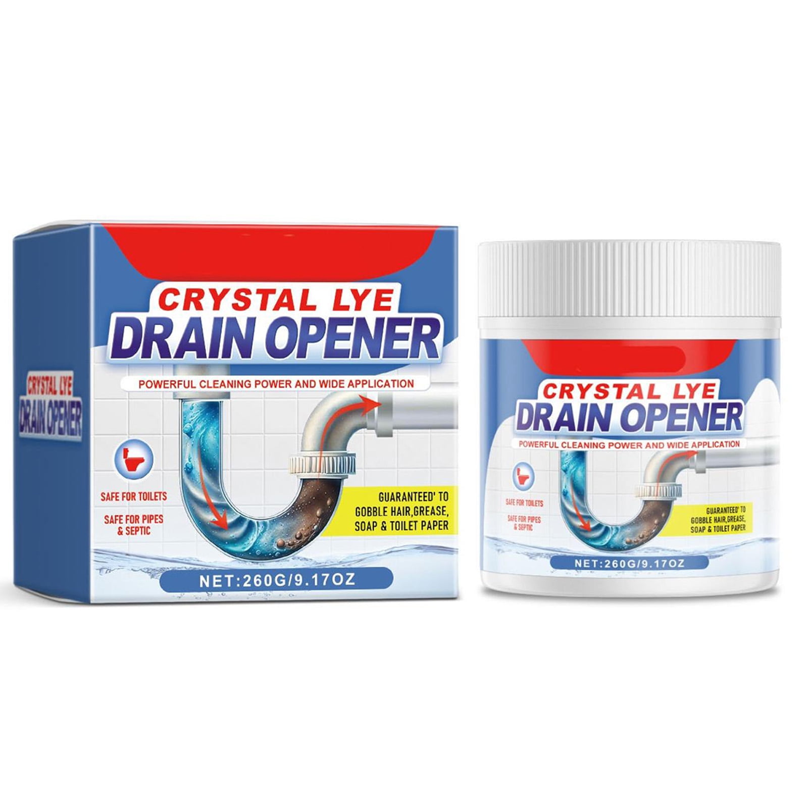 Drain Opener,Crystal Lye Drain Opener,Lye Sodium Hydroxide,Unclogs ...