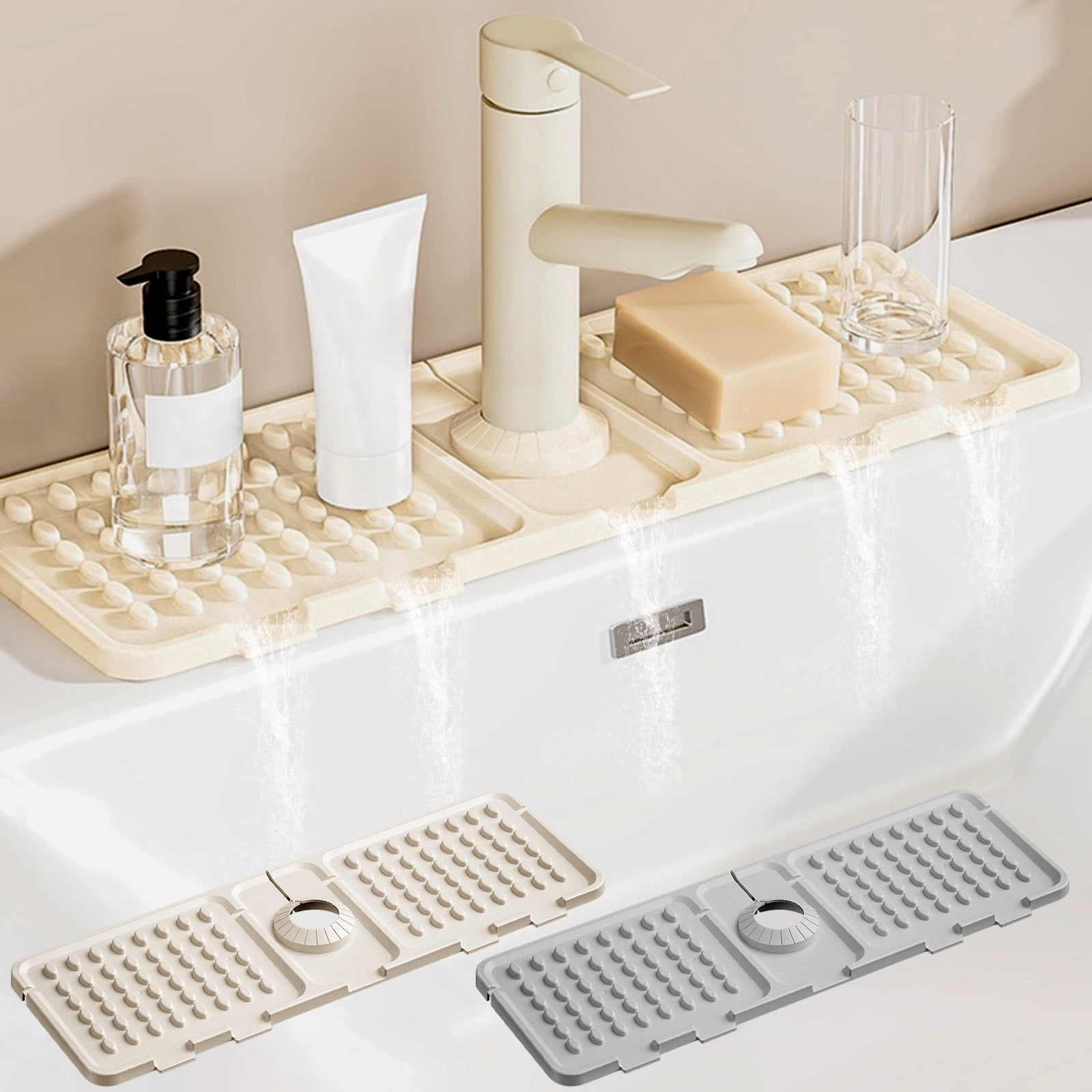 Drain Pad Sink Storage, Countertop Draining Mat, Waterproof Non-Slip ...
