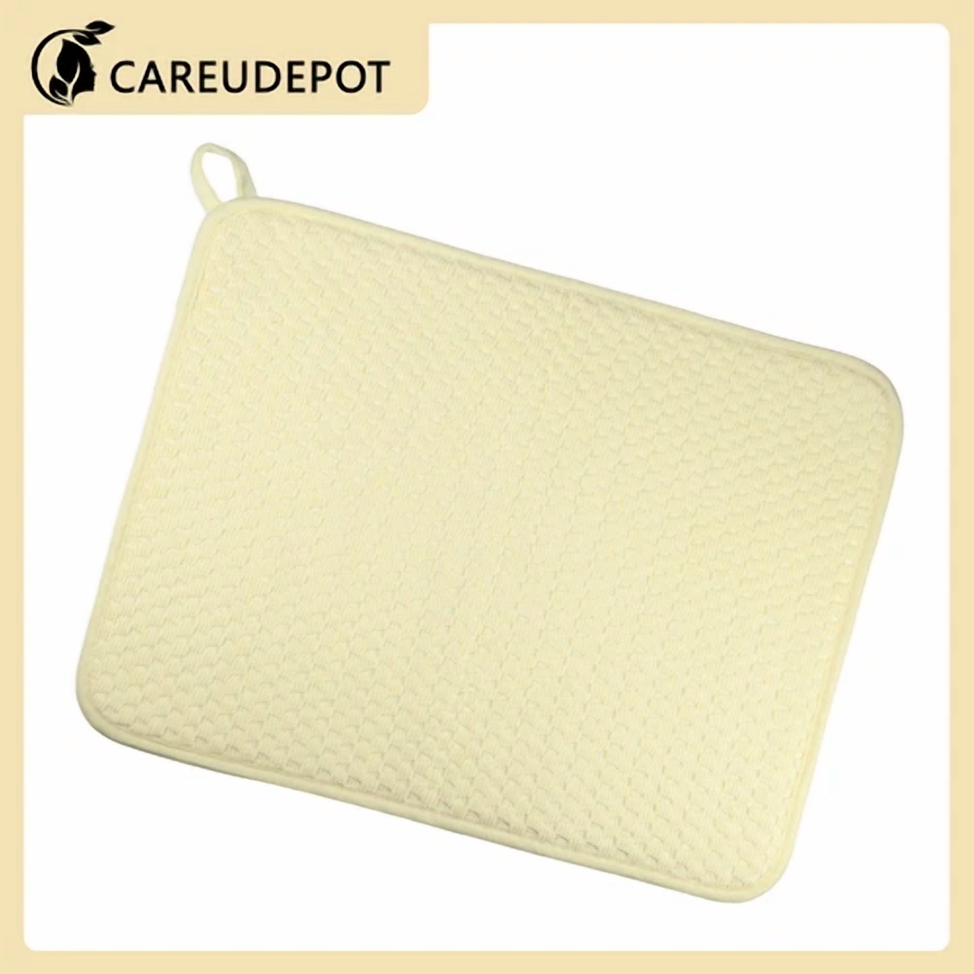 Drain Pad Solid Color Dish Drying Mat For Kitchen Yellow 15.75"X11.81 ...