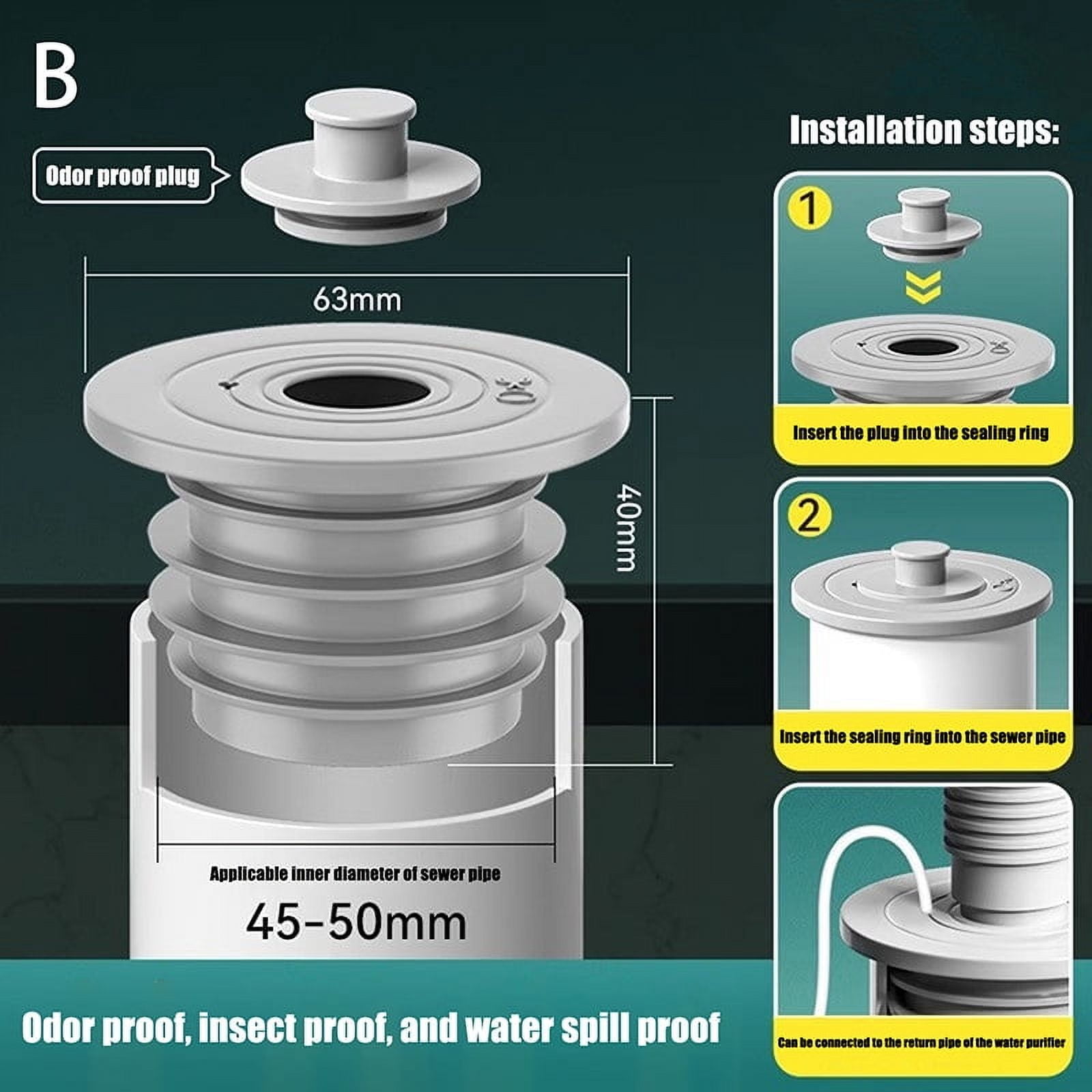 Drain Pipe Anti-odor Seal Plugging Cover Wash Basin Floor Drain ...
