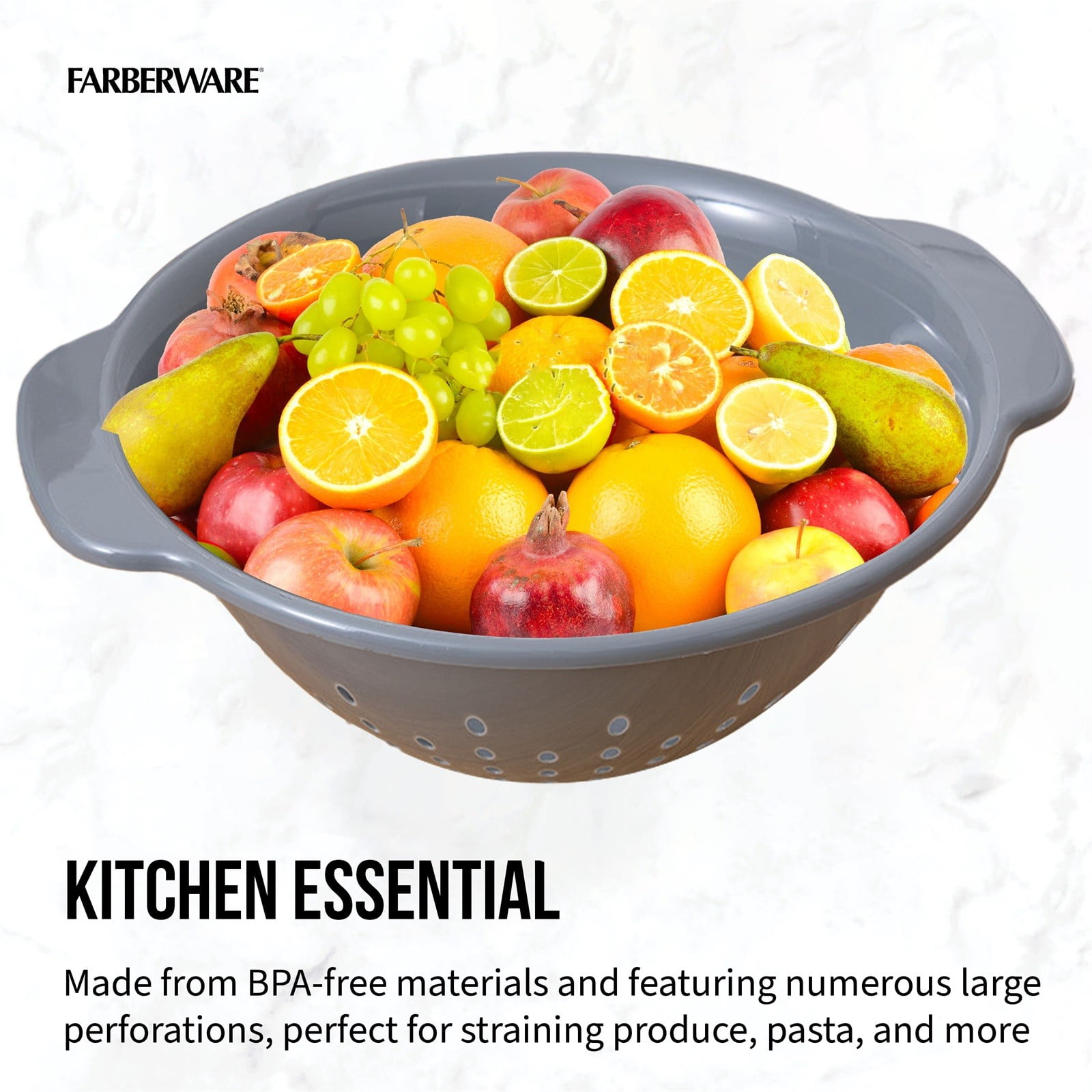 Drain Rack,5 Soft Grip Colander 1 Piece Red Comfort Handle & Design For ...