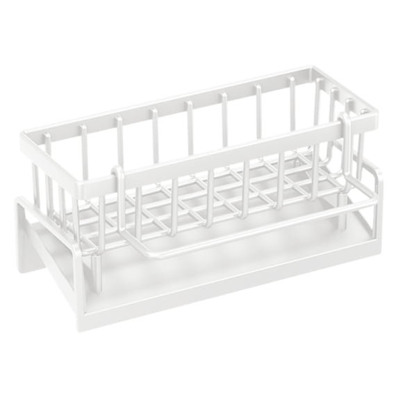 Drain Rack for Kitchen Countertop Organizer with Self Drain Sponge ...