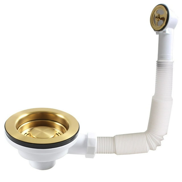 Drain Sink Downcomer 114MM Gold-Plated Strainer with Overflow Anti ...