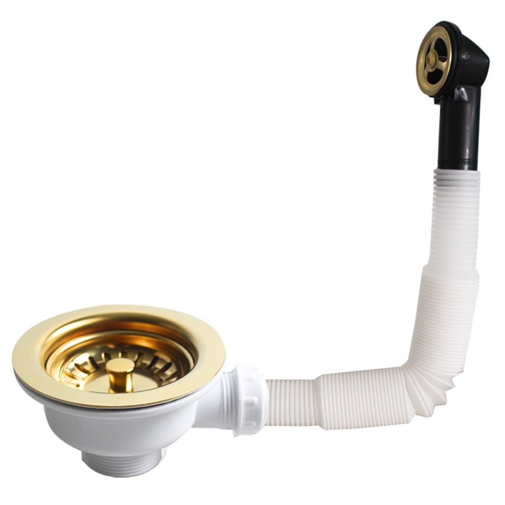 Drain Sink Downcomer 114MM Gold-Plated Strainer with Overflow Anti ...