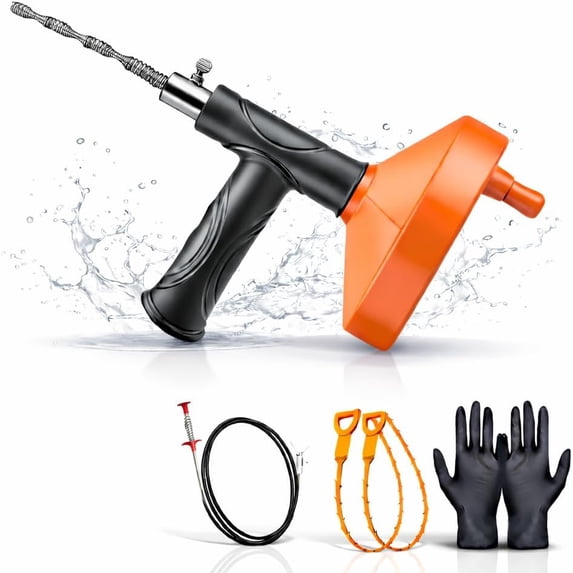 Drain Snake Auger 33 Ft, Heavy Duty Plumbing Snake for Sink, Tub, and ...