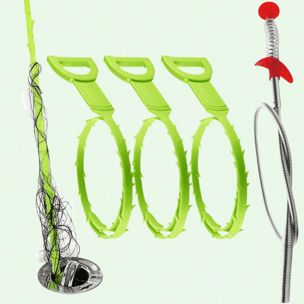 Drain Snake Drain Clog Remover, 4 Pack - Stainless Steel Claw + 3 Pack ...