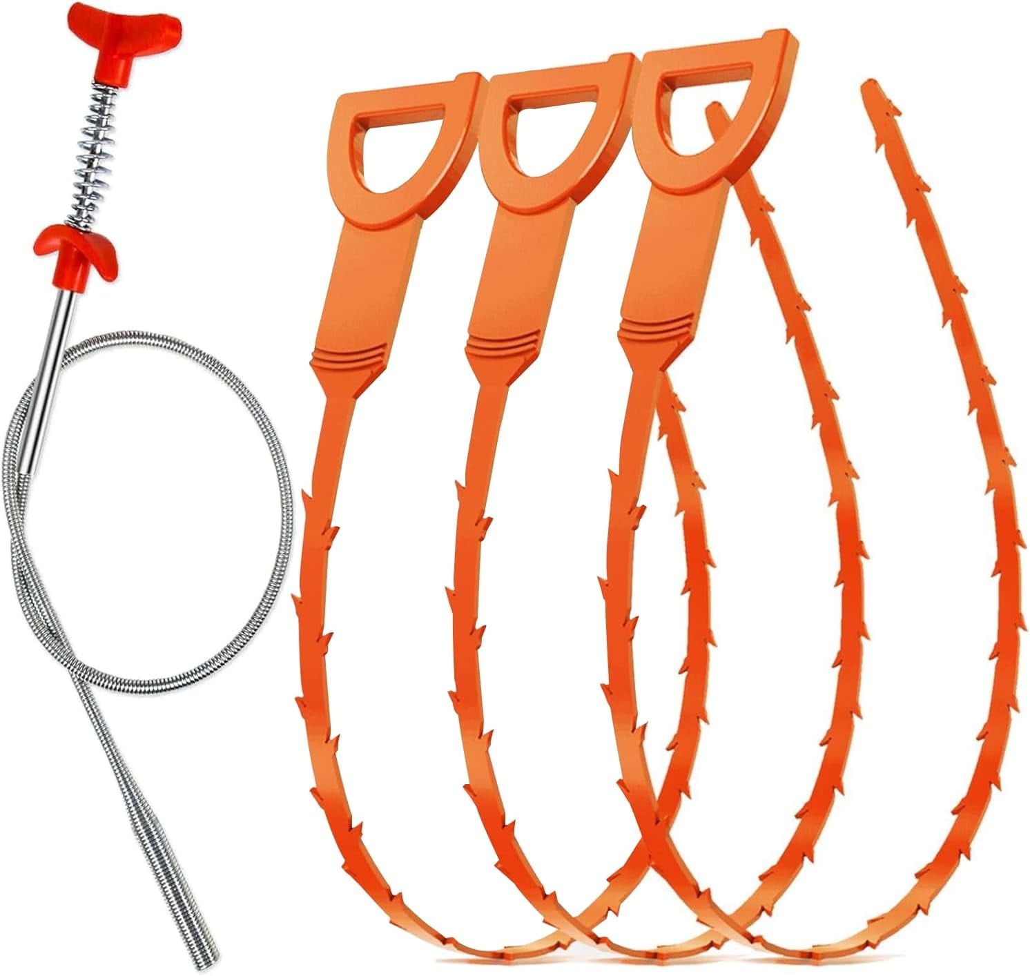 Drain Snake Hair Clog Remover – 20 Inch Plastic Sink Unclogger ...