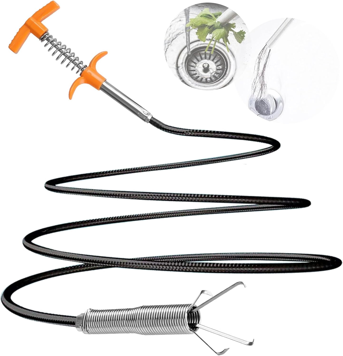 Drain Snake Hair Clog Remover Tool - Sink Drain Cleaner for Toilet ...