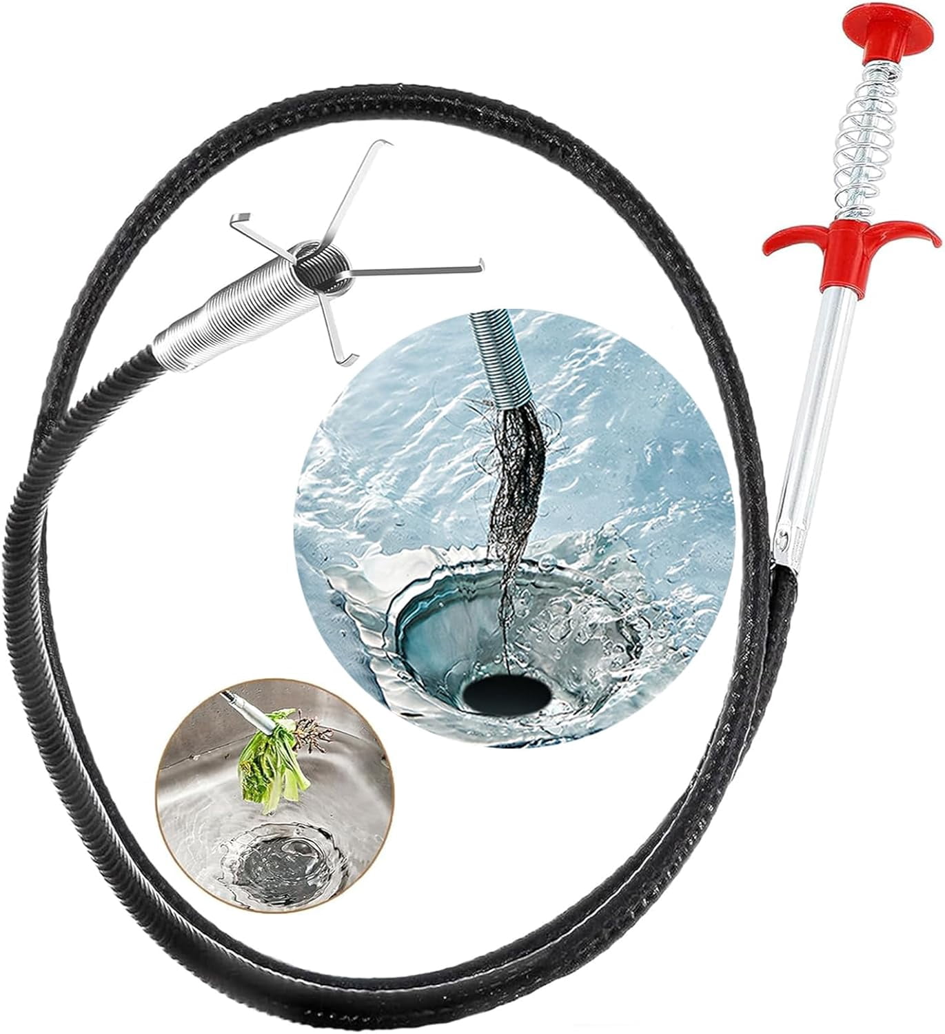 Drain Snake Hair Drain Clog Remover Tool - Flexible Gripping Claw ...