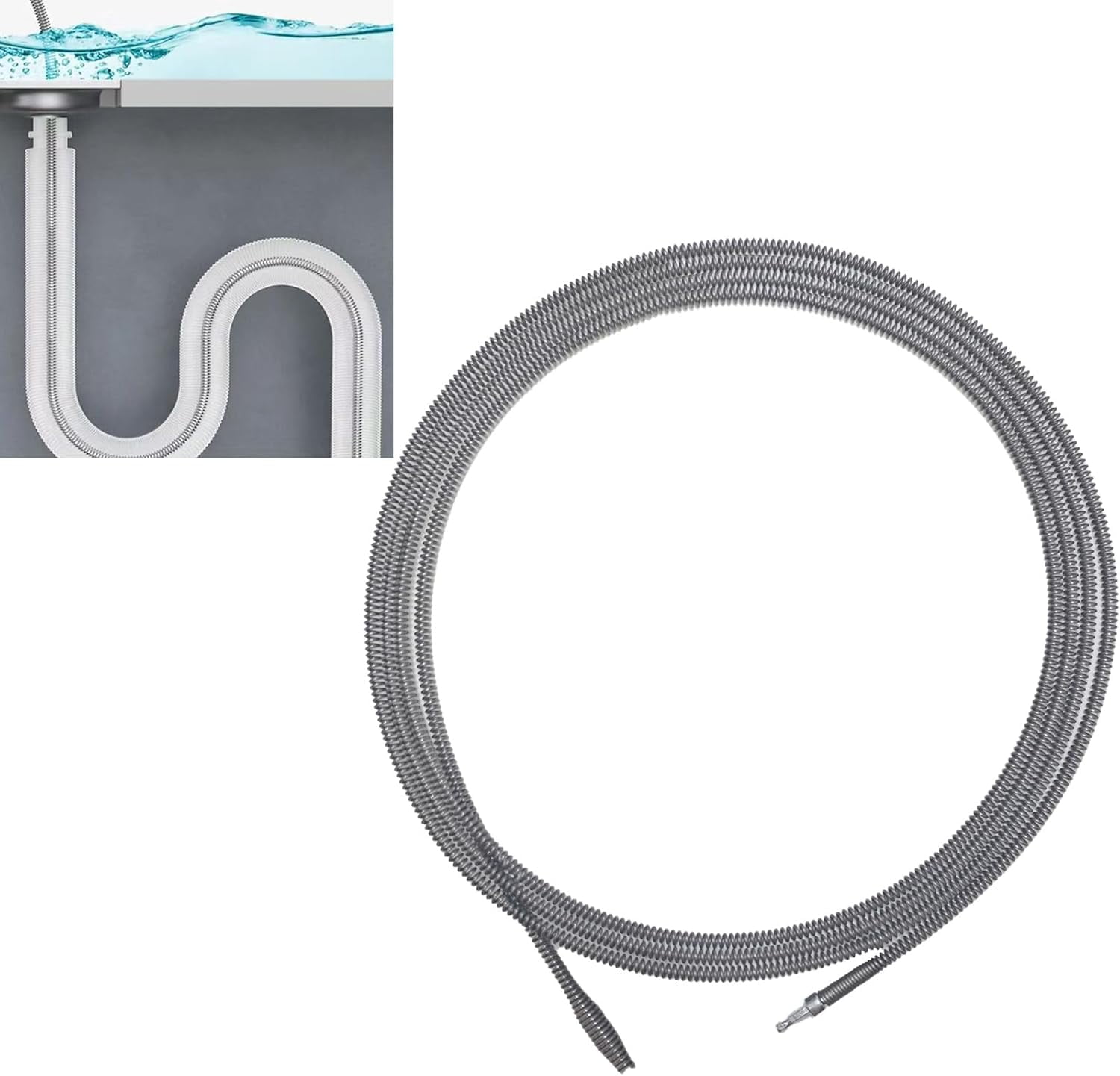 Drain Snake, Spring Drain Clog Remover with Electric Drill Connector ...