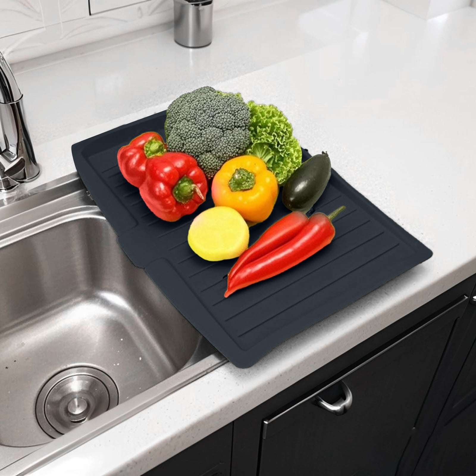 Drain Tray Cup Drying Rack Dish Drying Tray Drain Board Kitchen Sink ...