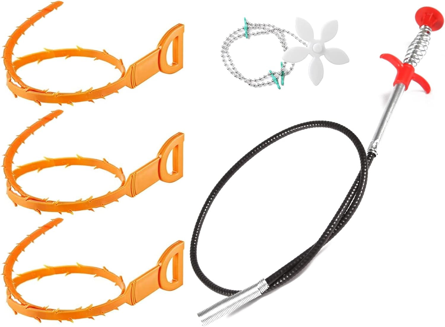 Drain Unblocker Tools 5 Pcs Spring Pipe Dredging Tool Sink Unblocker ...