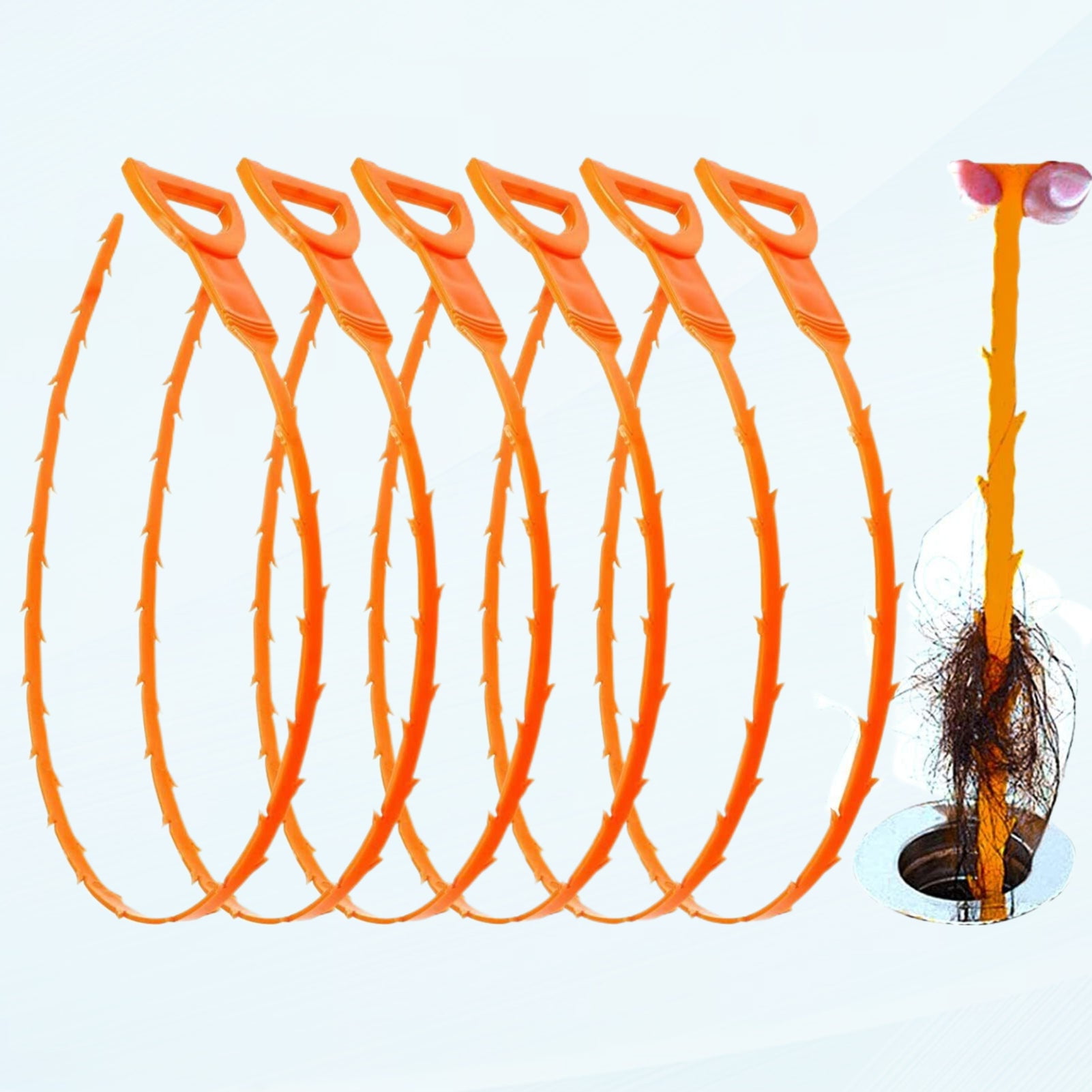 Drain Unclog Tool - 6 Pack 20 Inch Drain Cleaning Rods for Sinks, Pipes ...