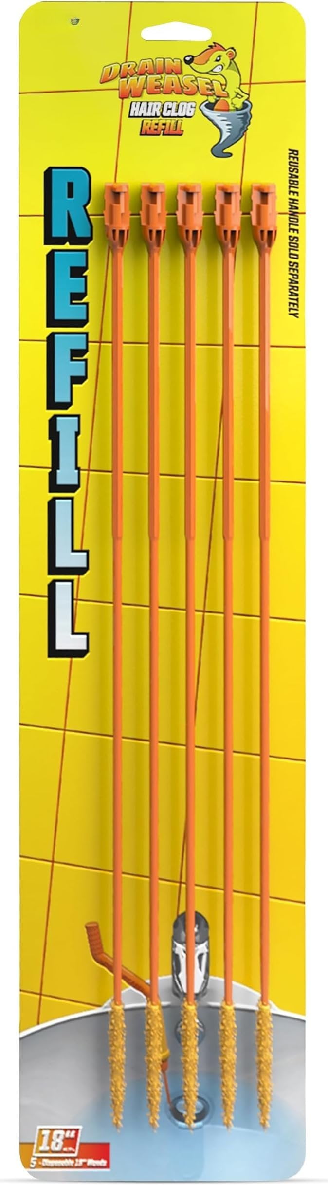 Drain Weasel Refill - Sink Snake Hair Clog Remover Tool, Sink, Pipe ...