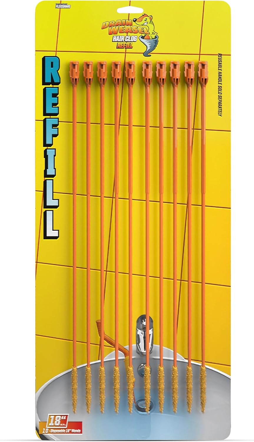 Drain Weasel Refill - Sink Snake Hair Clog Remover Tool, Sink, Pipe ...