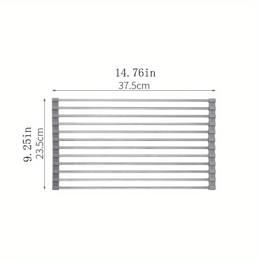 Drain rack Kitchen storage rack Roll-up drain curtain sink collapsible ...