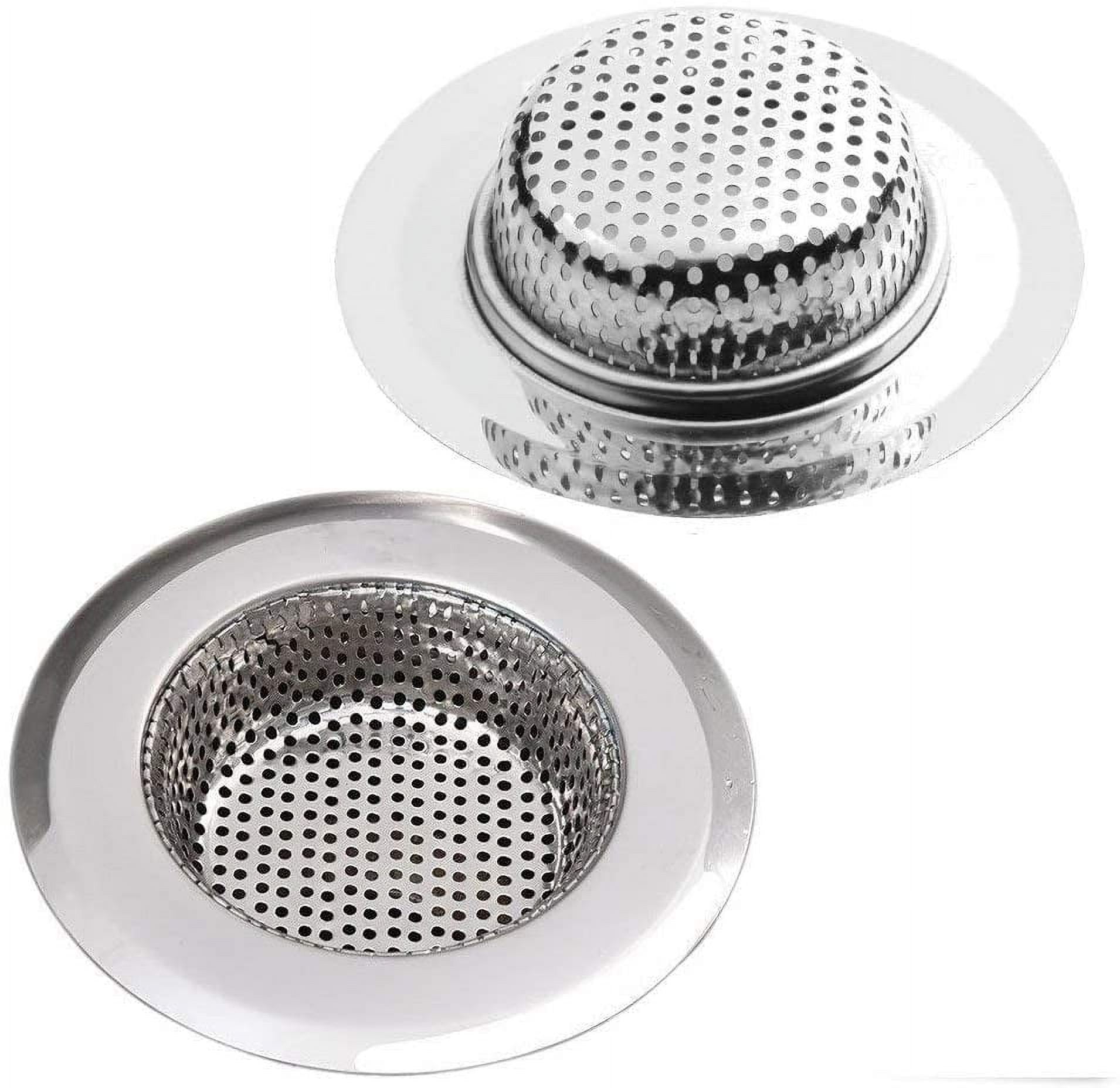 Drain strainer set of 2, stainless steel kitchen sink shower bathtub ...
