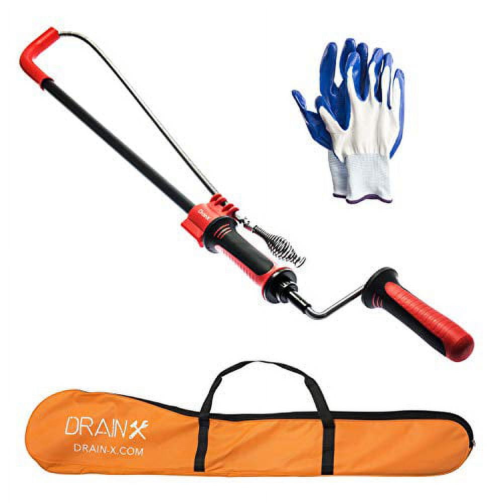 DrainX 6 Foot Toilet Auger | Manual or Drill Powered Closet Auger ...
