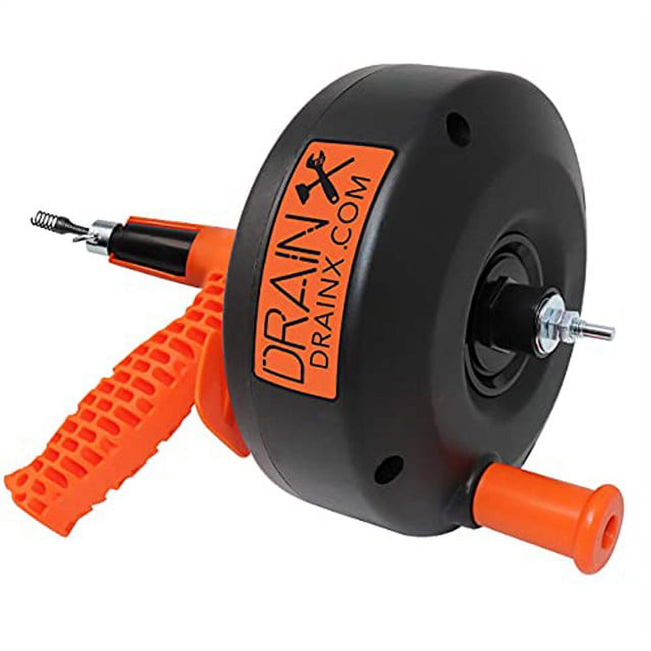 DrainX Heavy Duty Ergonomic Load Support Drain Auger 25 FT with Drill ...