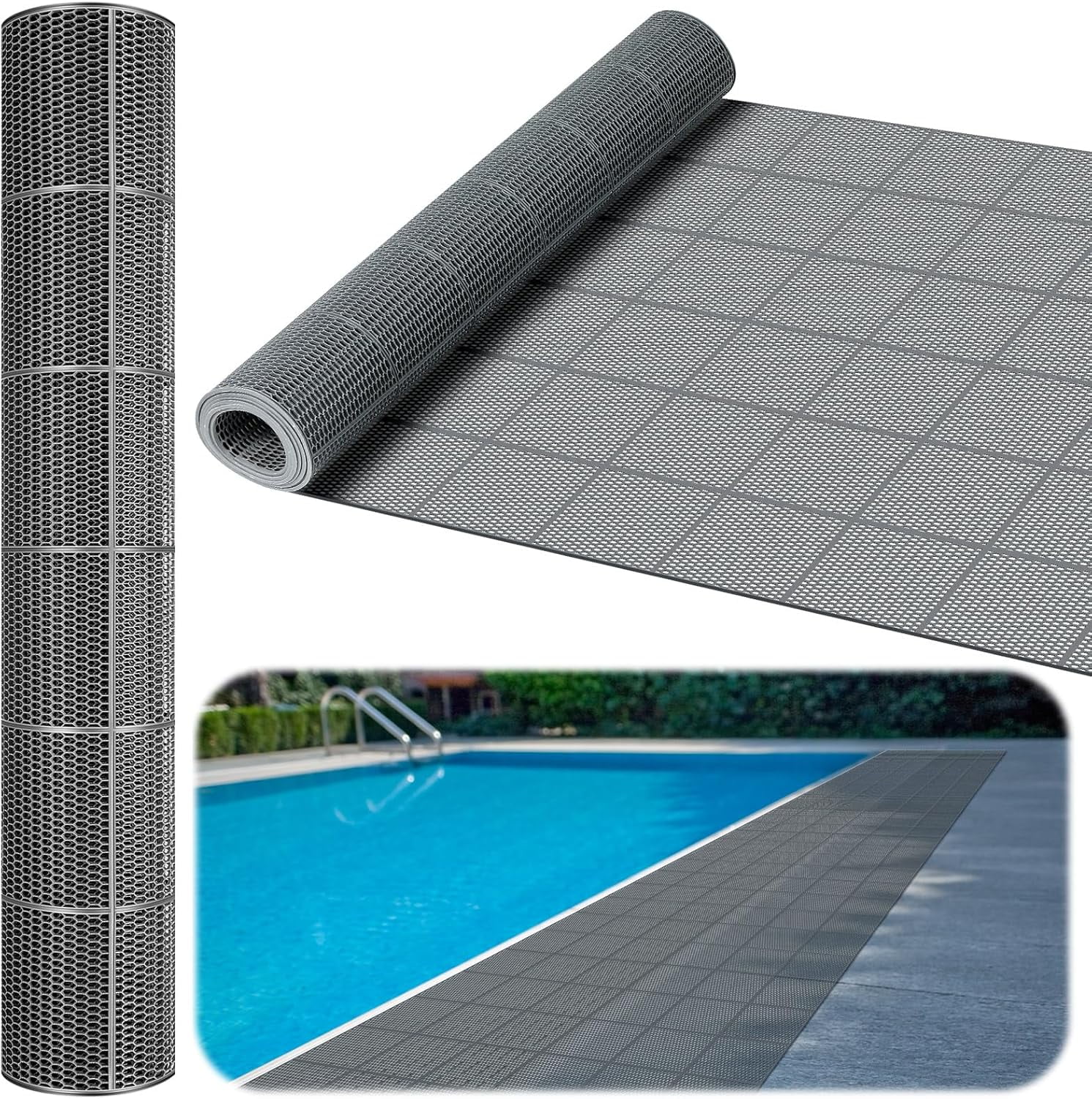 Drainage Pool Flooring Mats Swimming Pool Non Slip Mat PVC Splash ...