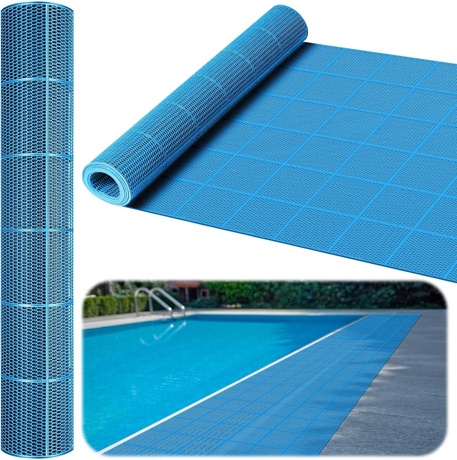 Drainage Pool Flooring Mats Swimming Pool Non Slip Mat PVC Splash ...