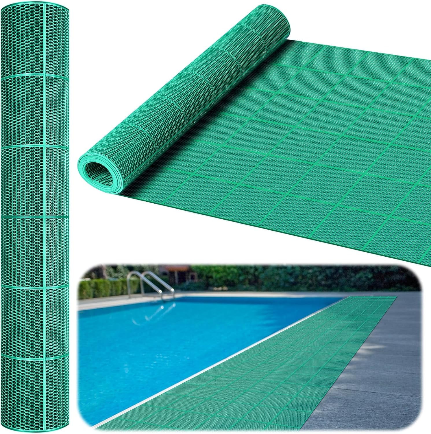 Drainage Pool Flooring Mats Swimming Pool Non Slip Mat PVC Splash ...