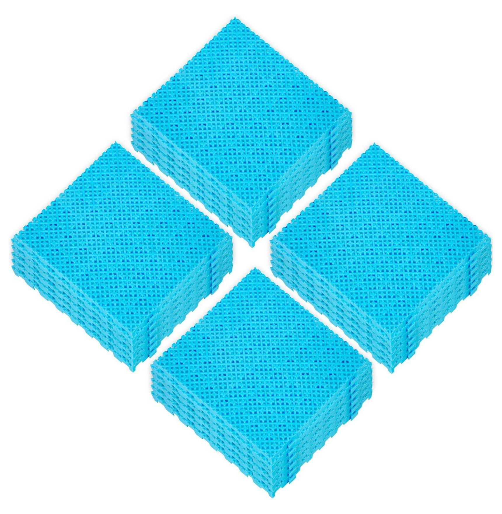 Drainage Tiles Interlocking 25 Pack Blue, Outdoor Modular Interlocking ...