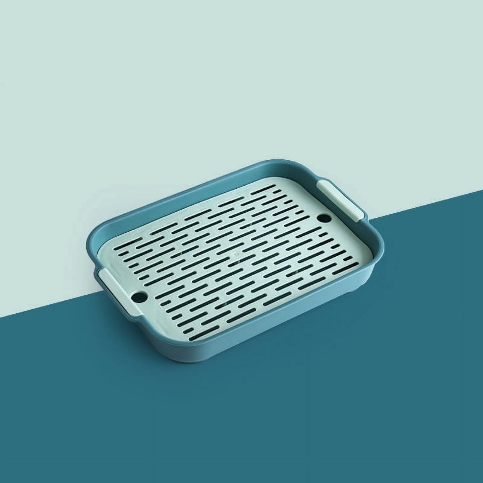 Drainage Tray Double Tea Tray Plastic Storage Tray Tea Table Fruit Tray ...
