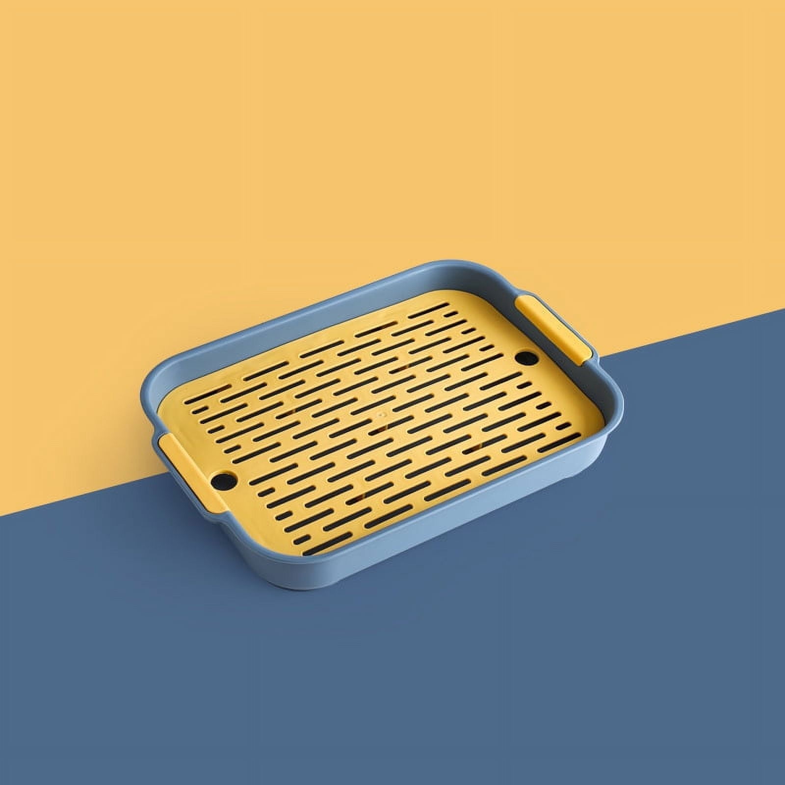 Drainage Tray Double Tea Tray Plastic Storage Tray Tea Table Fruit Tray ...