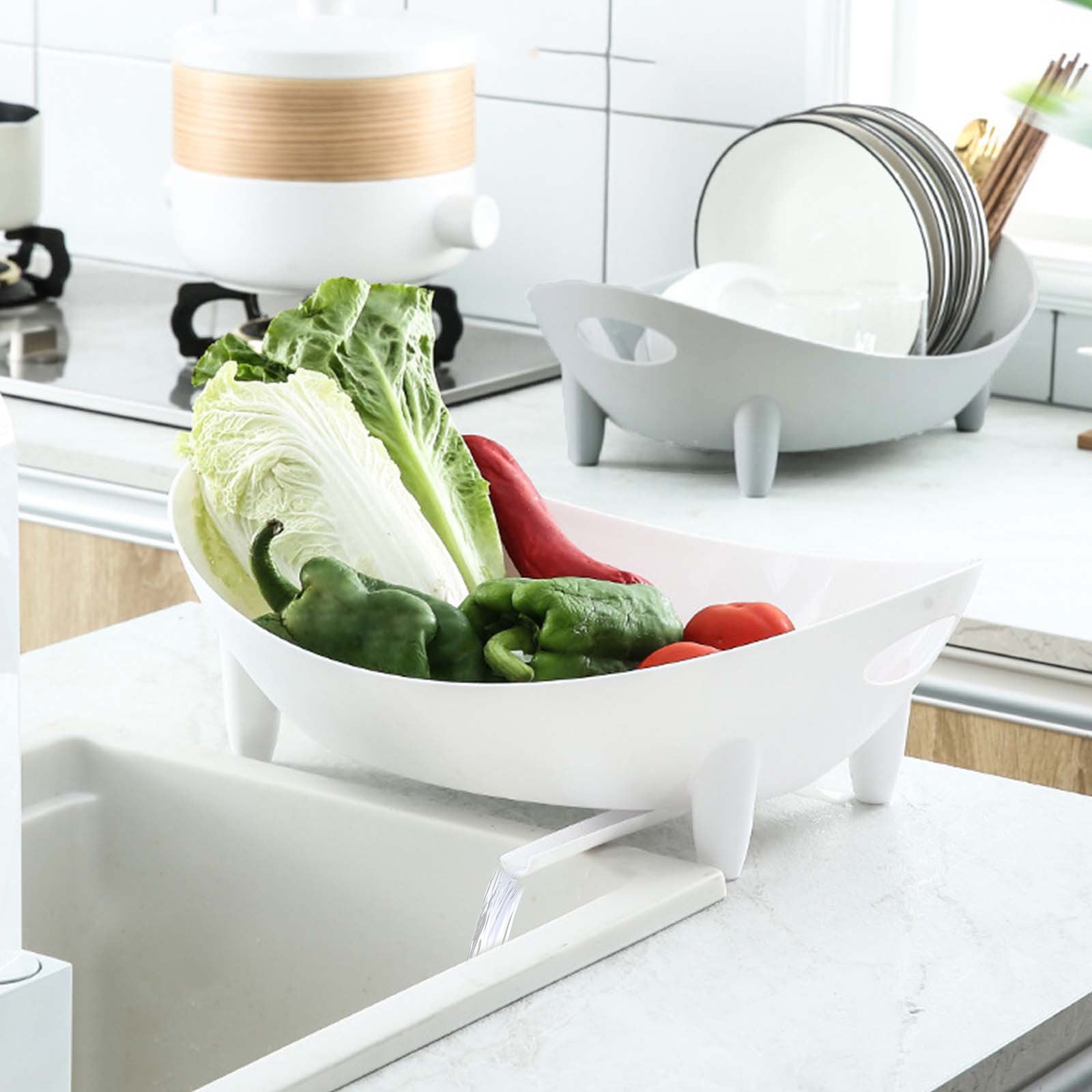 Drainboard Kitchen Rack, Stainless Steel Utensil Holder, Waterproof ...