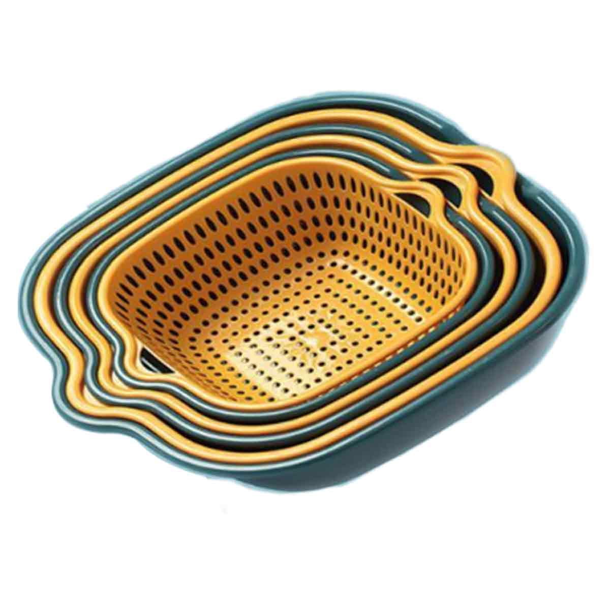 Draining Basket Set Multi-functional Plastic Kitchen Drip Washing ...